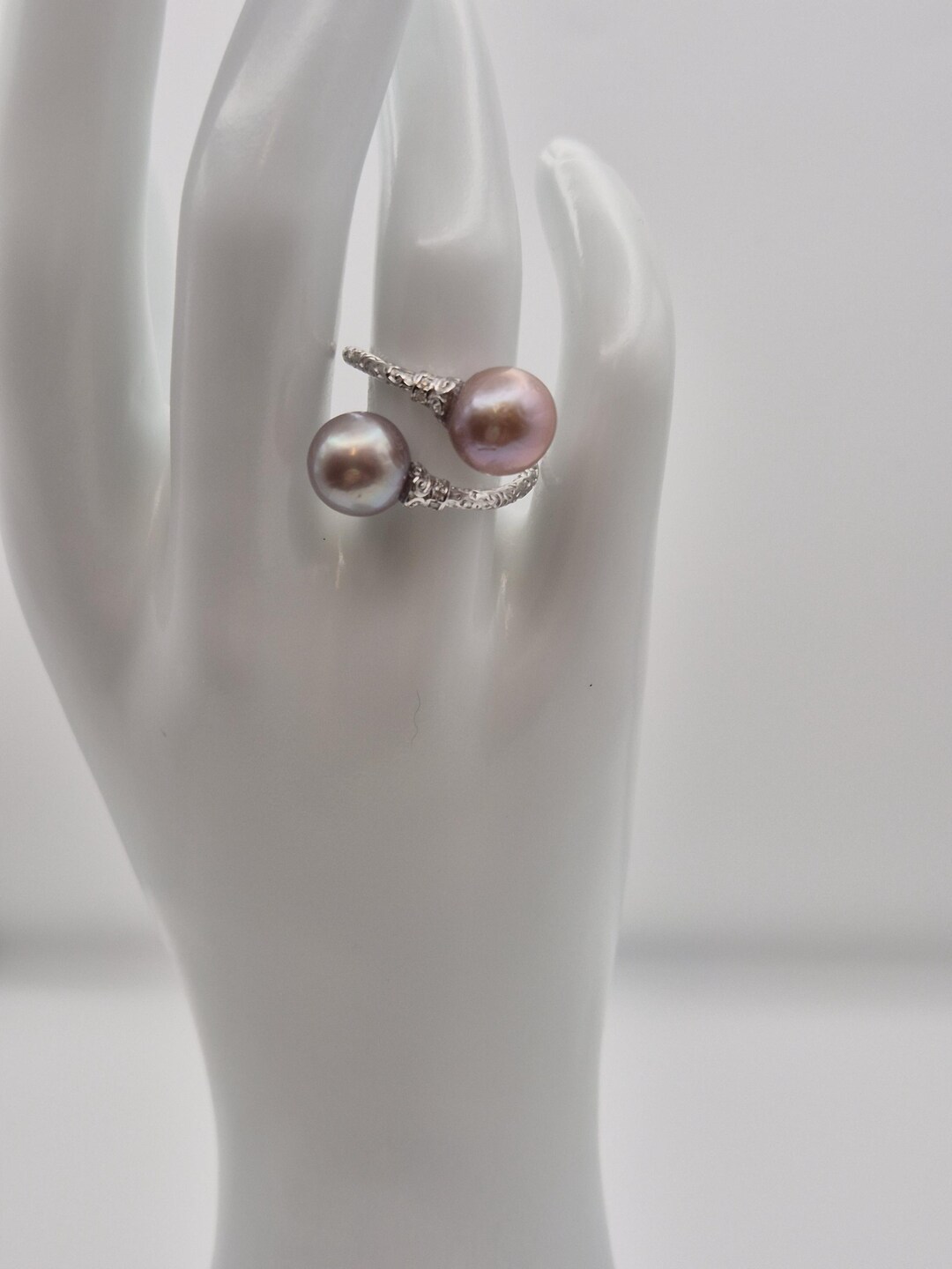Double Edison Pearl Vintage Ring - Etsy