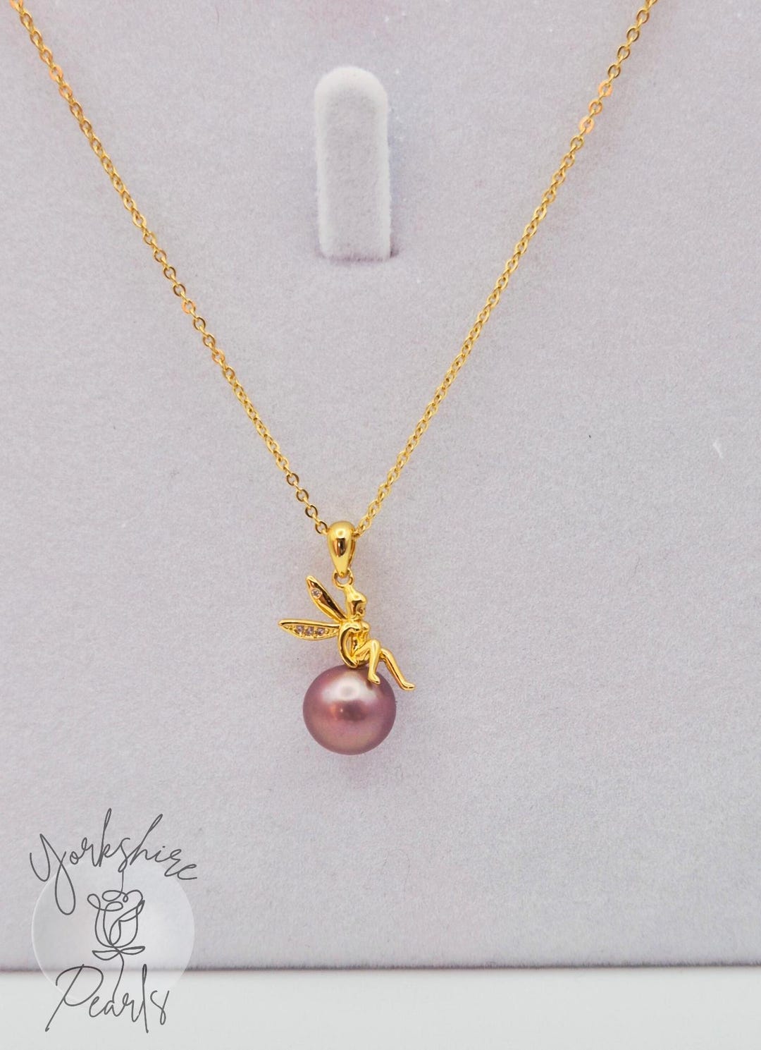Golden Pixie Edison Pearl Pendant - Etsy