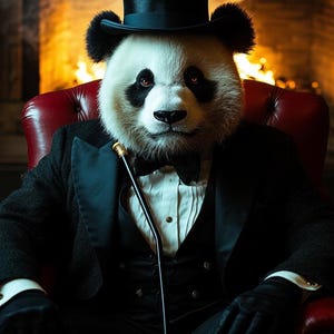 Burlesque Animals Dressed in Fine Suits Standing in Front of the ...