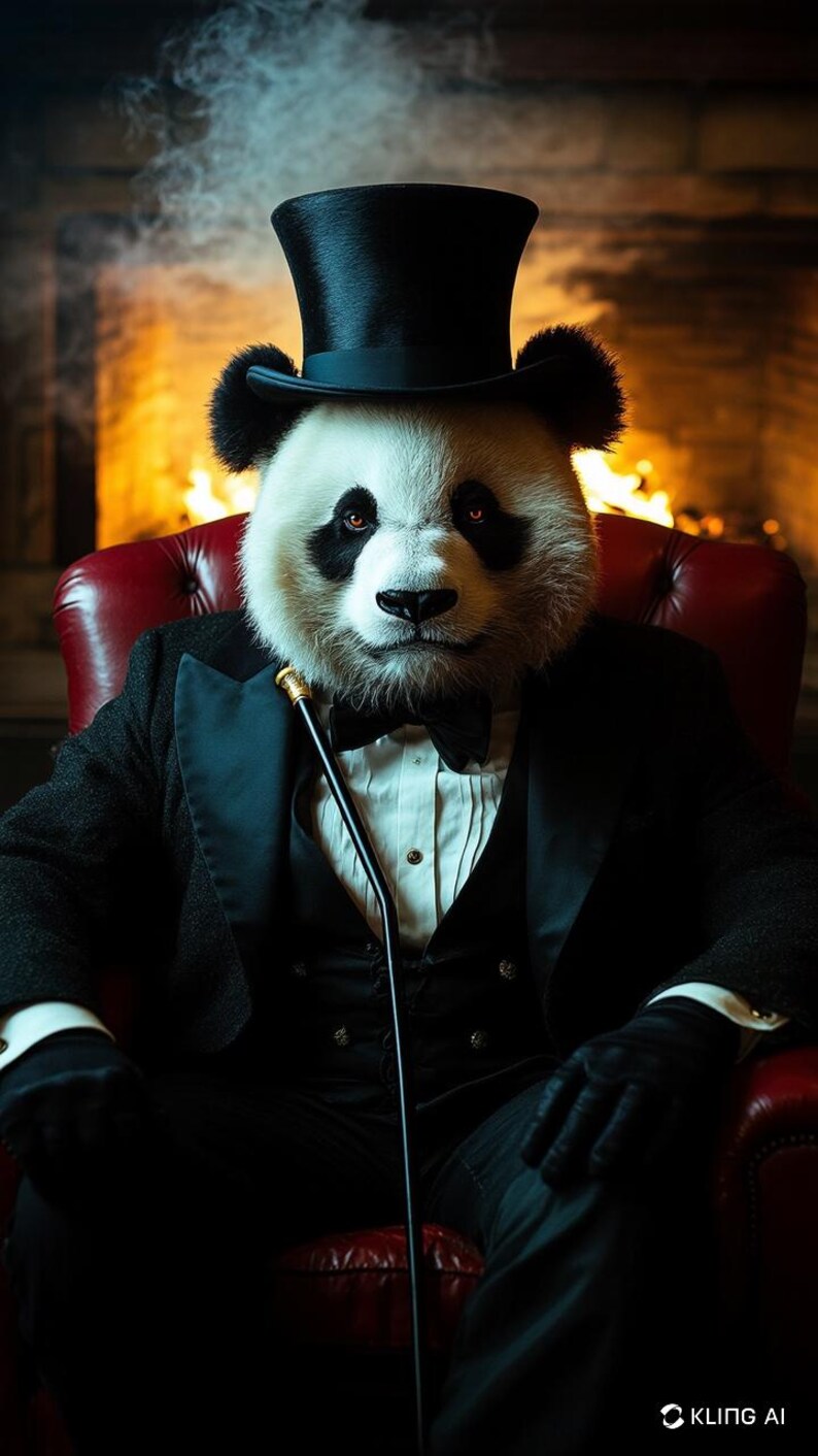Burlesque Animals Dressed in Fine Suits Standing in Front of the ...