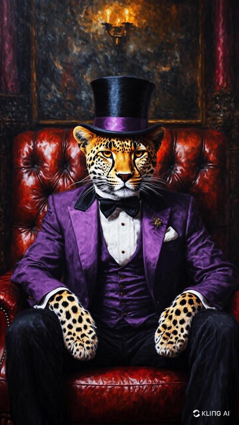 Burlesque Animals Dressed in Fine Suits Standing in Front of the ...