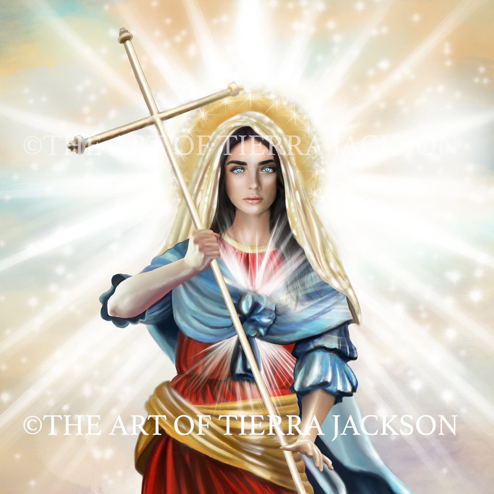Virgin Most Powerful by Tierra Jackson: Religious Stretched Canvas Art ...