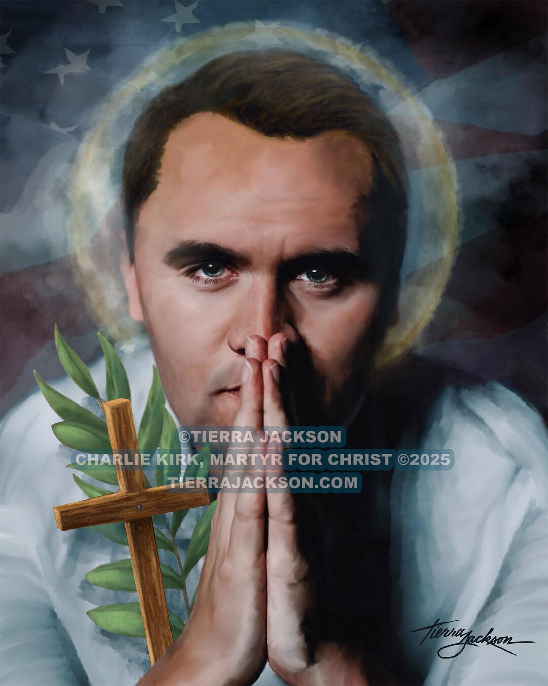 Charlie Kirk - Martyr Art Print - by Tierra Jackson 8x10" - Etsy