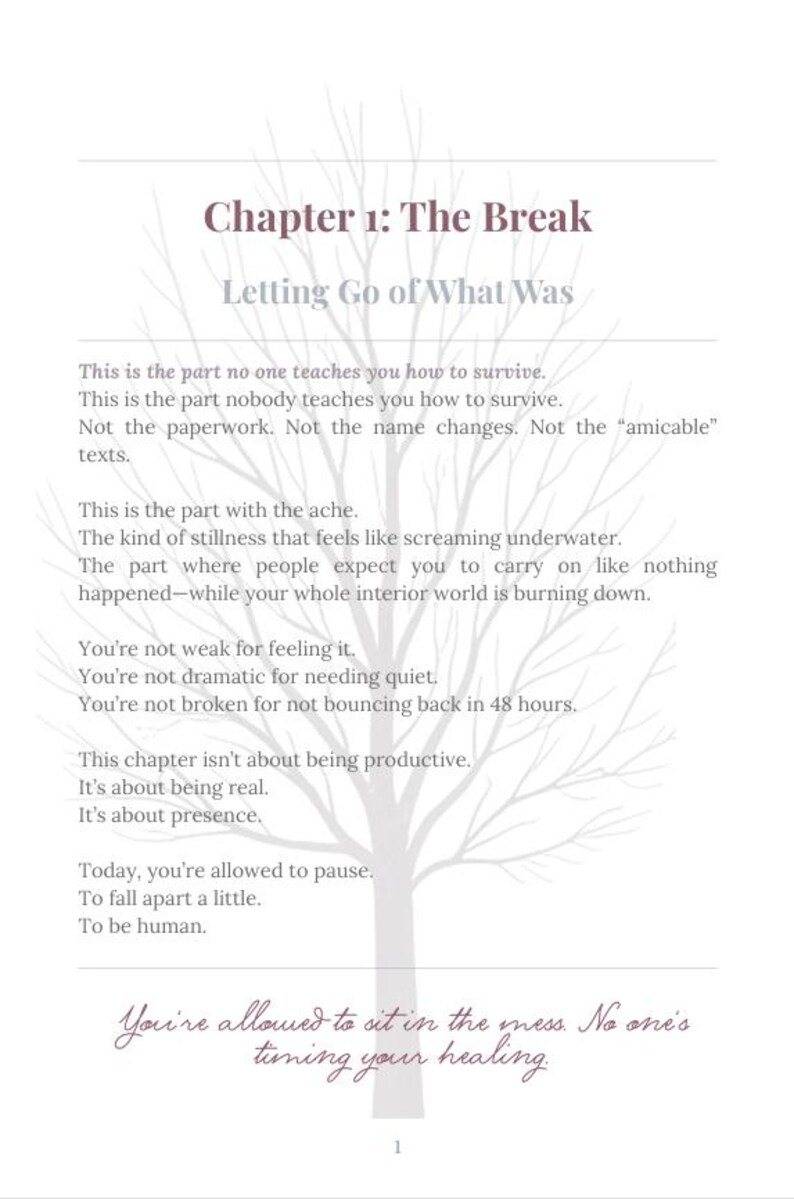 Divorce Recovery Journal for Women – Printable Self-healing Workbook ...