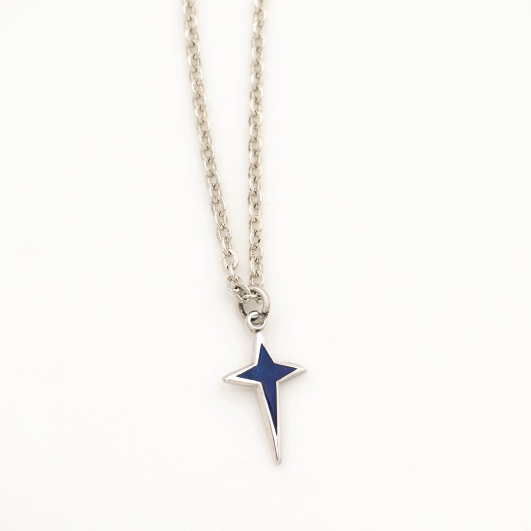 Vintage Four Point Star Necklace, Silver North Star Necklace Pendant ...
