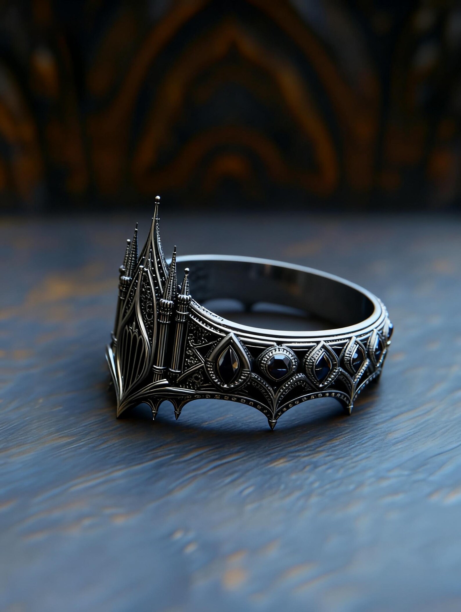 Cathedral Throne Ring, Handcrafted 925 Sterling Silver Crown Ring ...