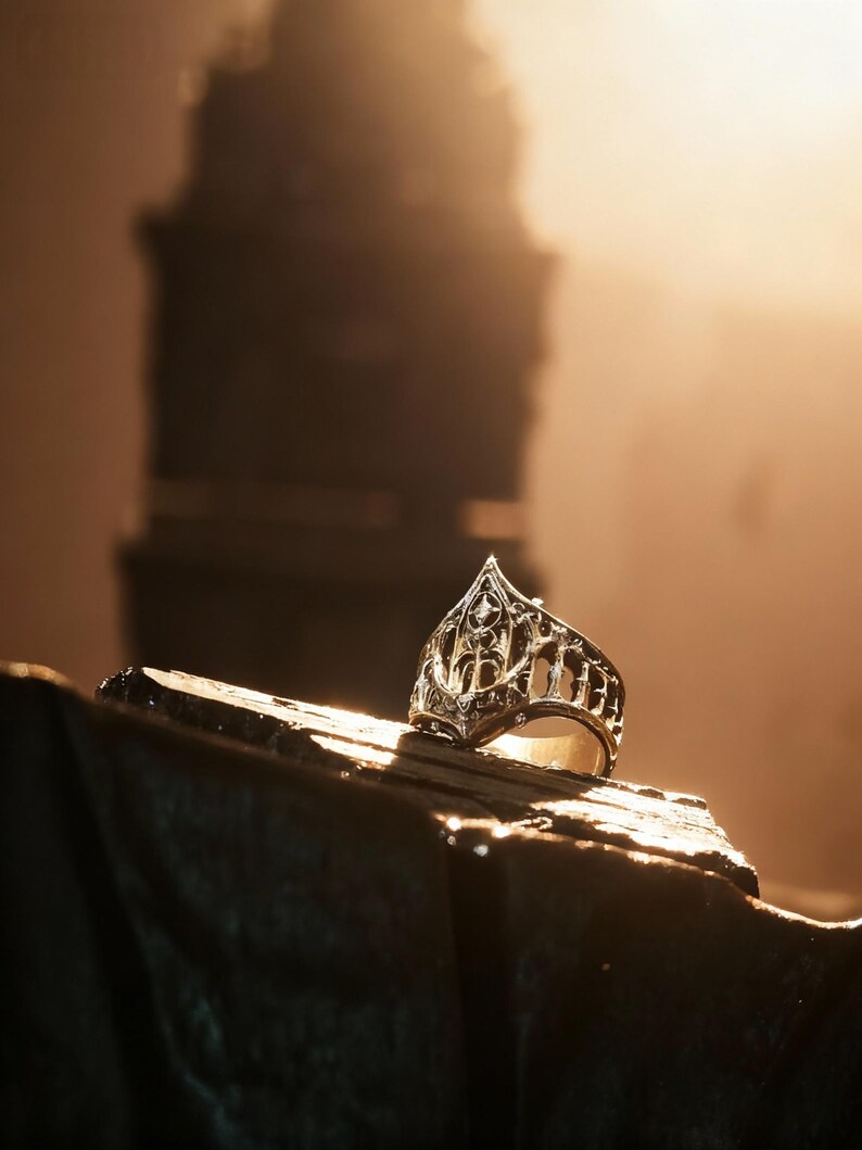 Gothic Cathedral Silver Ring: Intricate Architecture Statement Jewelry ...