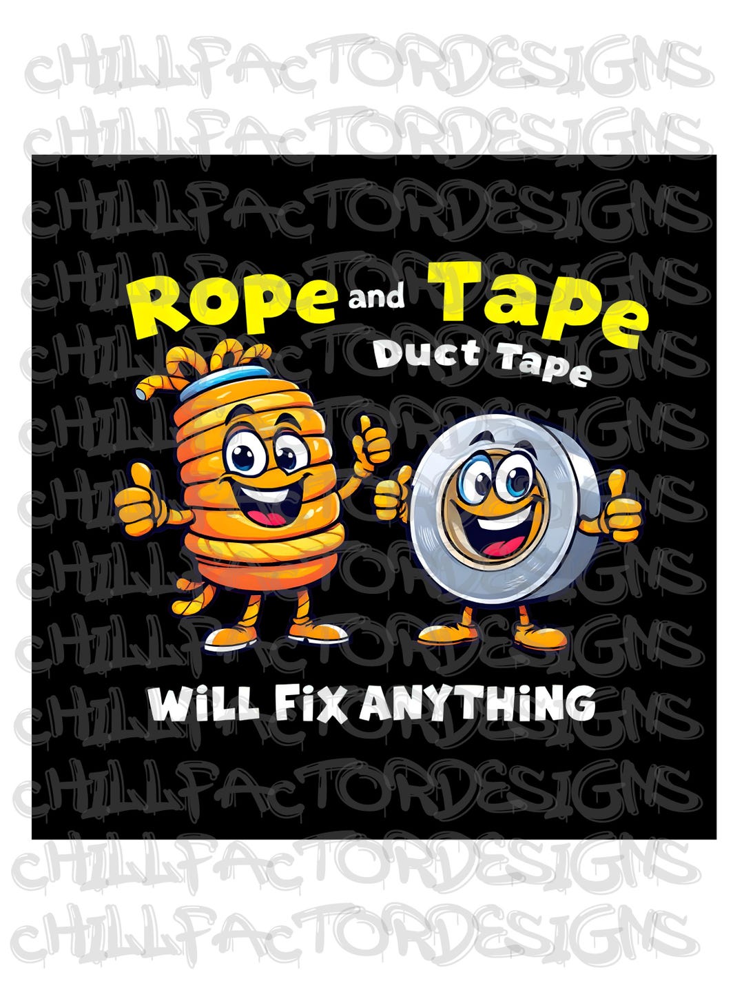 Rope and Duct Tape Cartoon Clipart PNG - Funny Fix It Illustration ...