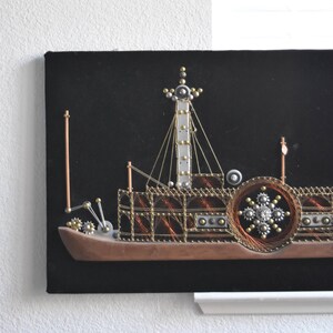 Signed Original Boat Ship Metal String Art Sculpture / Folk | Etsy