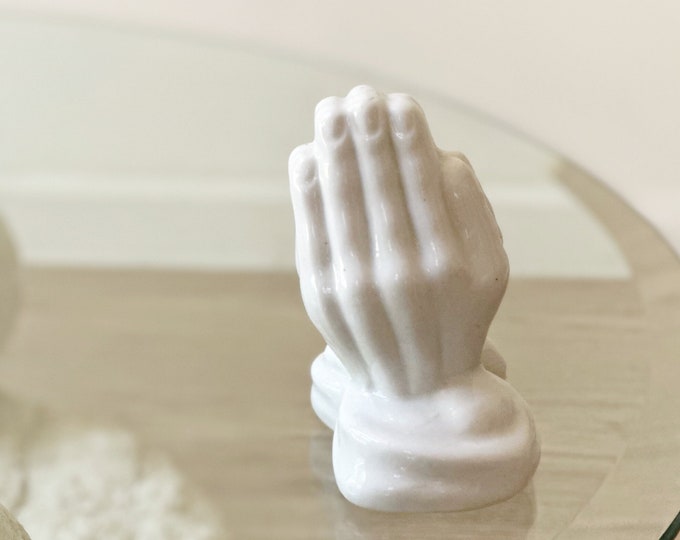 Jesus White Ceramic Praying Hands Mold Sculpture | Body Part Art - Etsy