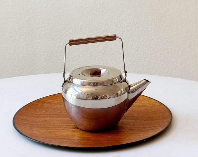 Mid Century Modern Stainless Steel Wood Tea Kettle Water Teapot - Etsy