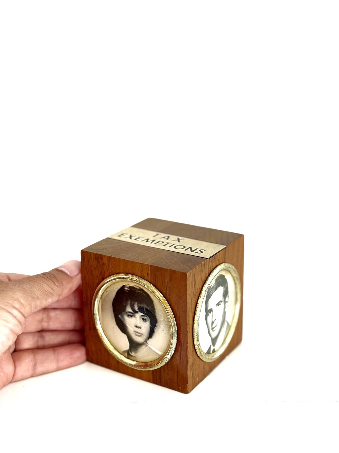 Mid Century Modern Wood Cube Picture Frame Box / Funny Family Tree ...