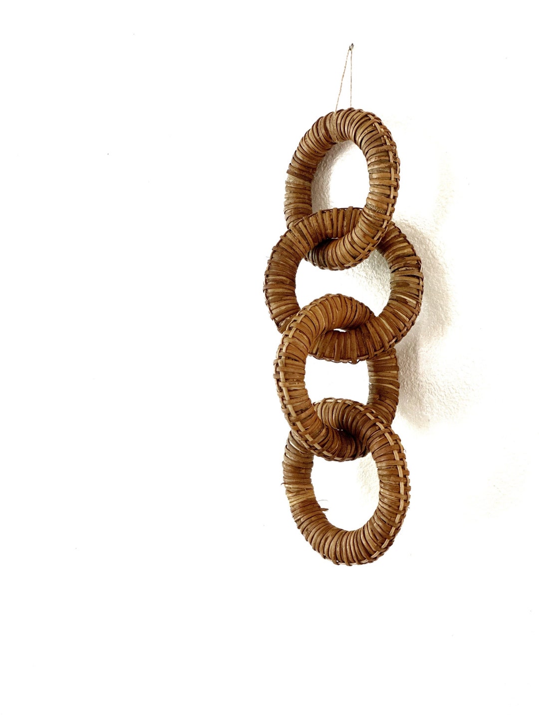 Natural Rattan String Hoop Chain Link Ornament - Etsy