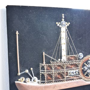Signed Original Boat Ship Metal String Art Sculpture / Folk | Etsy