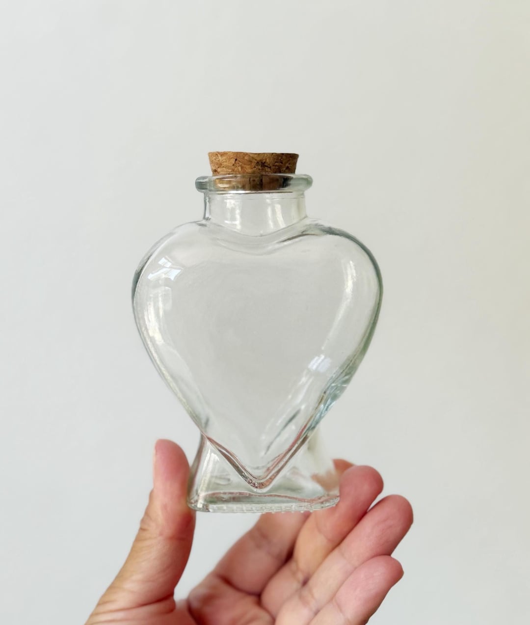 Small Clear Glass Heart Flower Propagation Bud Vase With Cork Lid - Etsy