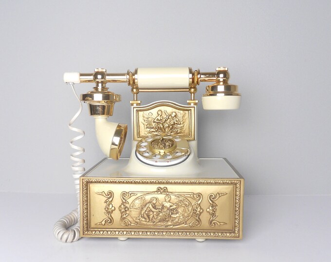 Large Classic Golden French Style Rotary Telephone - Etsy