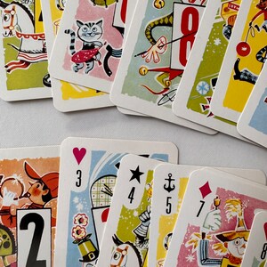 Vintage Crazy Eights Circus Playing Card Game Set Complete Full Deck ...