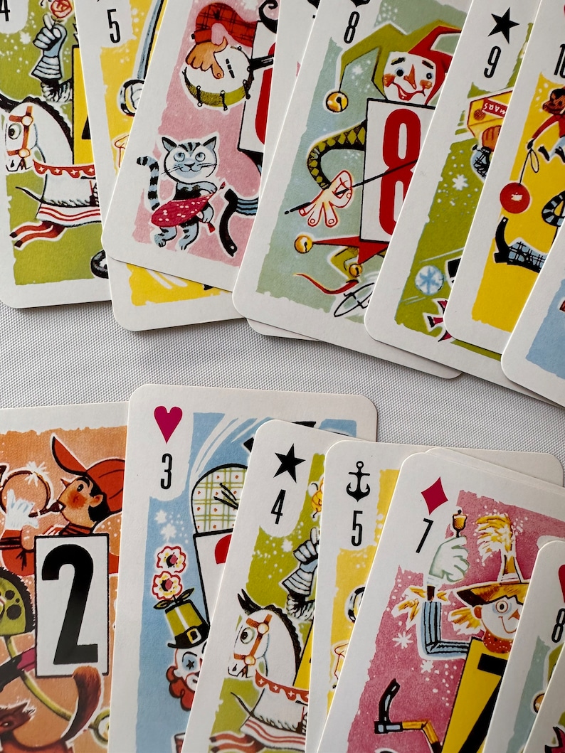 Vintage Crazy Eights Circus Playing Card Game Set Complete - Etsy