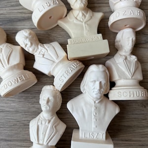 White Musician Figurine Statue Bust | Classical Composer Musical Artist ...