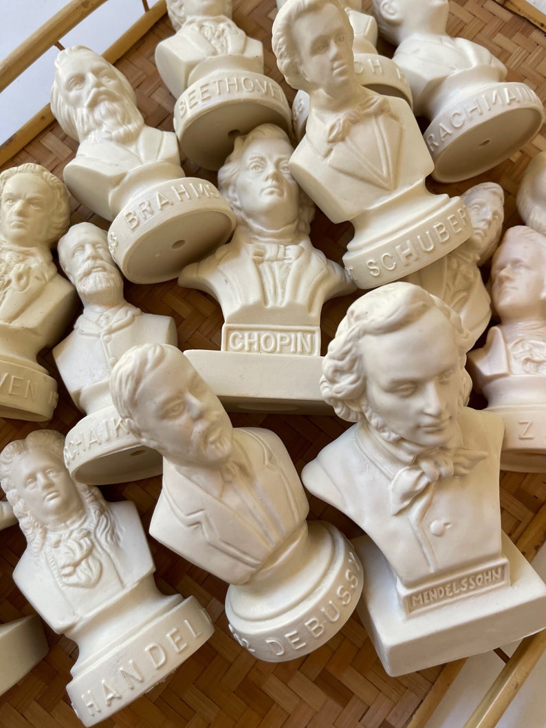 White Musician Figurine Statue Bust | Classical Composer Musical Artist ...