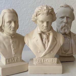 White Musician Figurine Statue Bust | Classical Composer Musical Artist ...