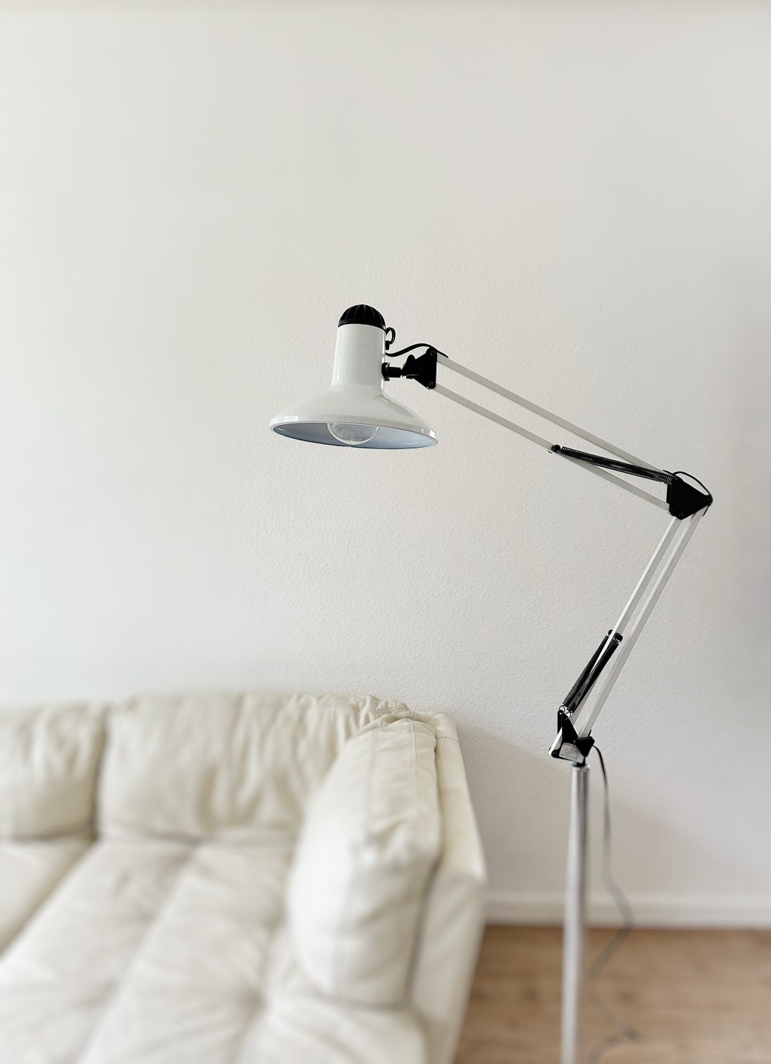 Vintage Architect Adjustable Industrial Metal Swing Arm White Lamp ...