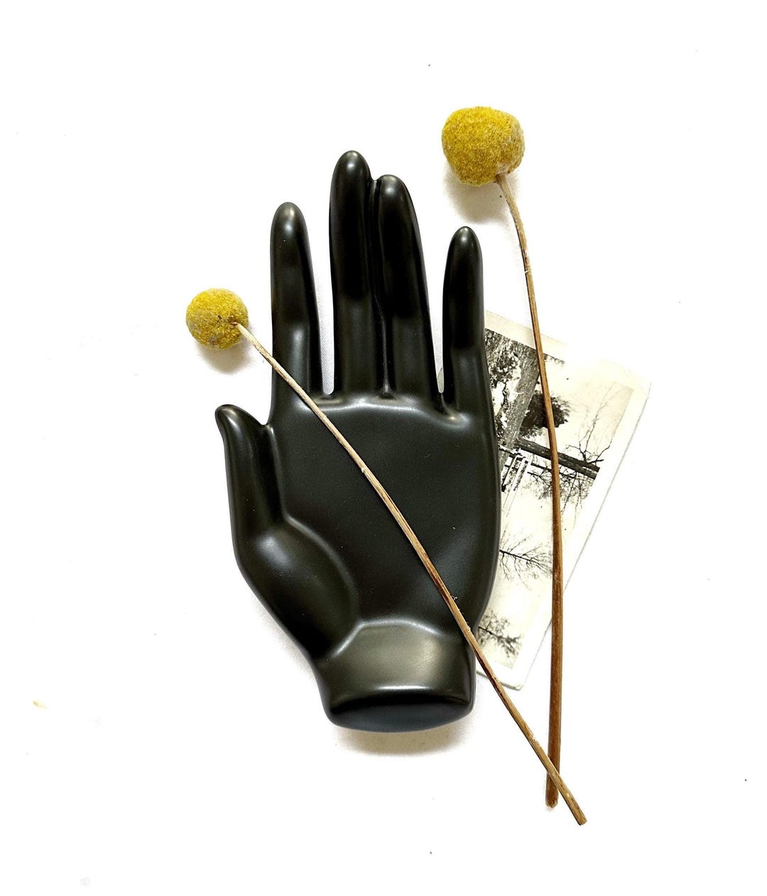 Black Modern Ceramic Finger Hand Sculpture Catch All Bowl Dish / Body ...