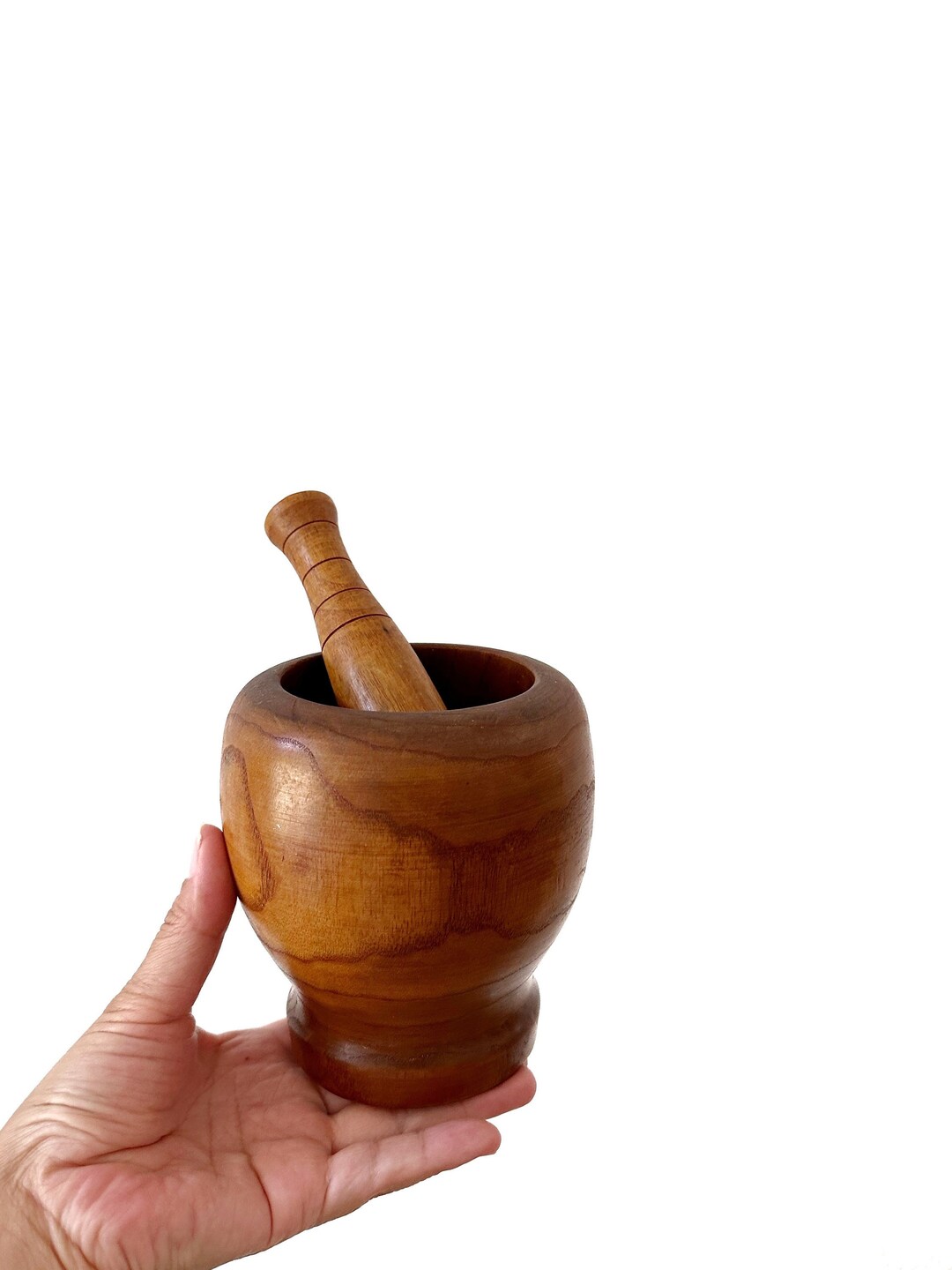 Modern Farmhouse Wood Mortar and Pestle - Etsy