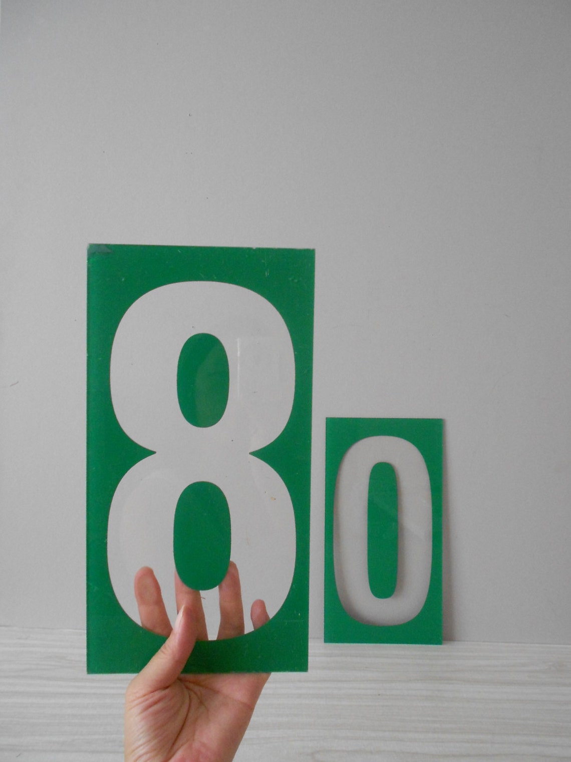 Vintage Large Green Gas Station Number Sign - Modern Industrial Decor ...
