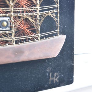 Signed Original Boat Ship Metal String Art Sculpture / Folk | Etsy