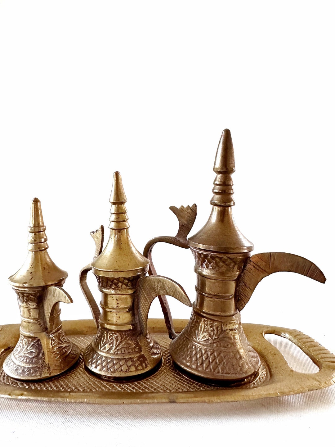 Miniature Solid Brass Indian Maharaja Doll Decanter Set | Dollhouse ...