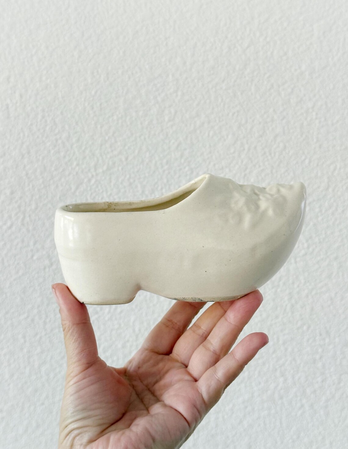 Mccoy Ceramic White Dutch Clog Shoe Planter Vase - Flower Pot - Etsy