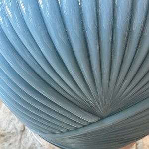 Postmodern Soft Blue Shell Glass Table Lamp | Art Deco Curved Lines - Etsy