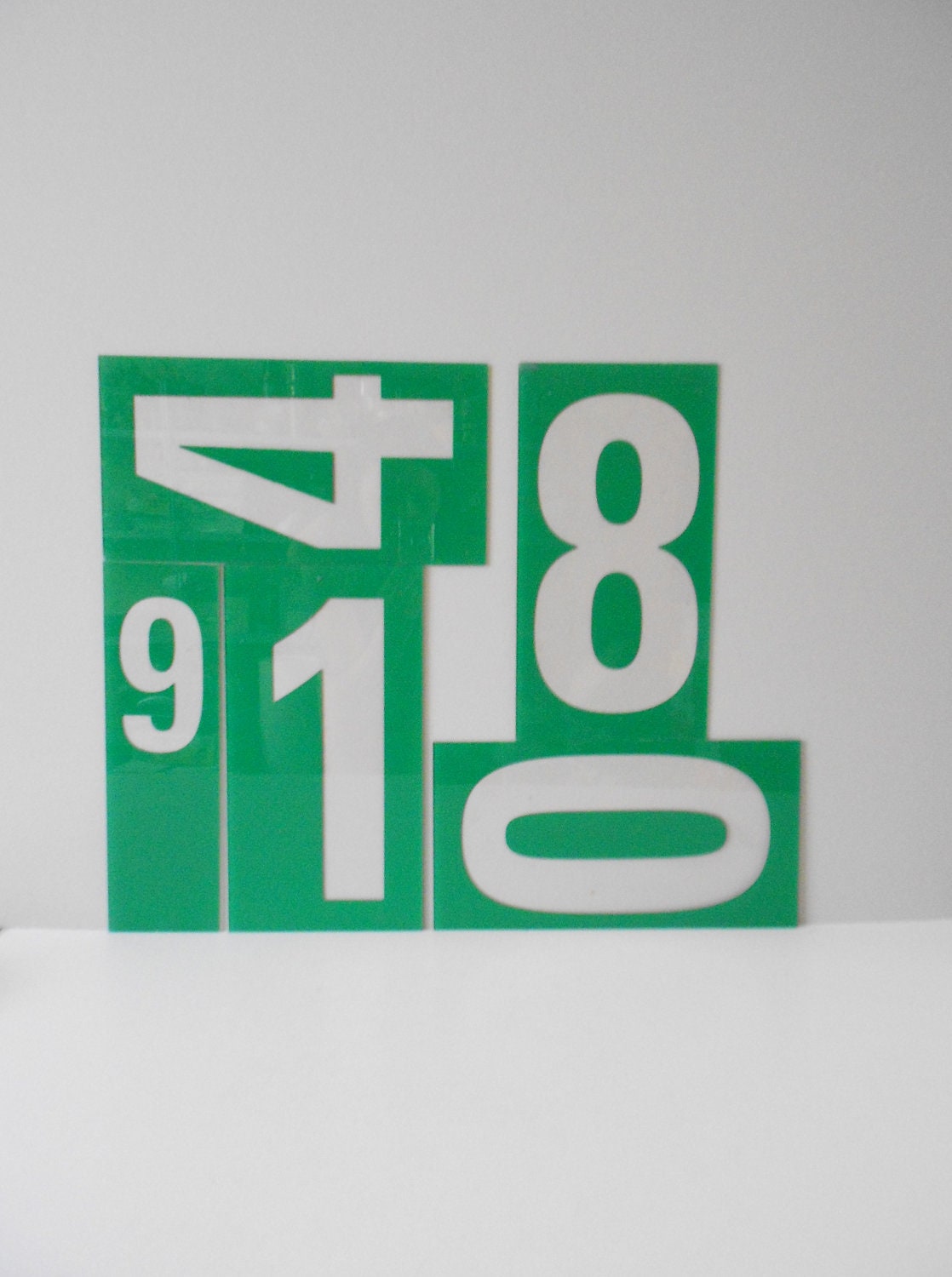 Vintage Large Green Gas Station Number Sign - Modern Industrial Decor ...
