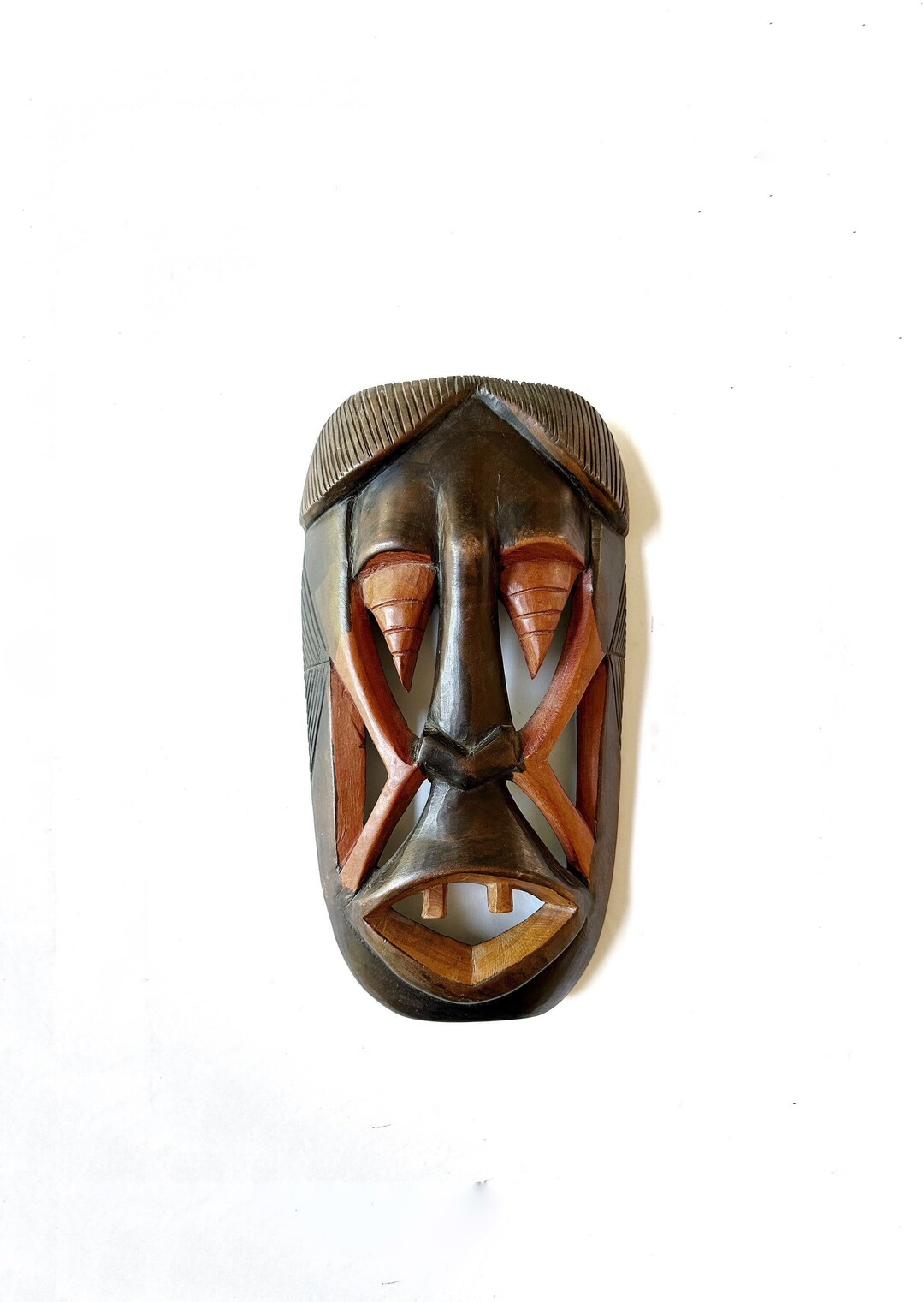 Tanzania Makonde African Hand Carved Wood Mask | Africa Tribal Wall Art ...