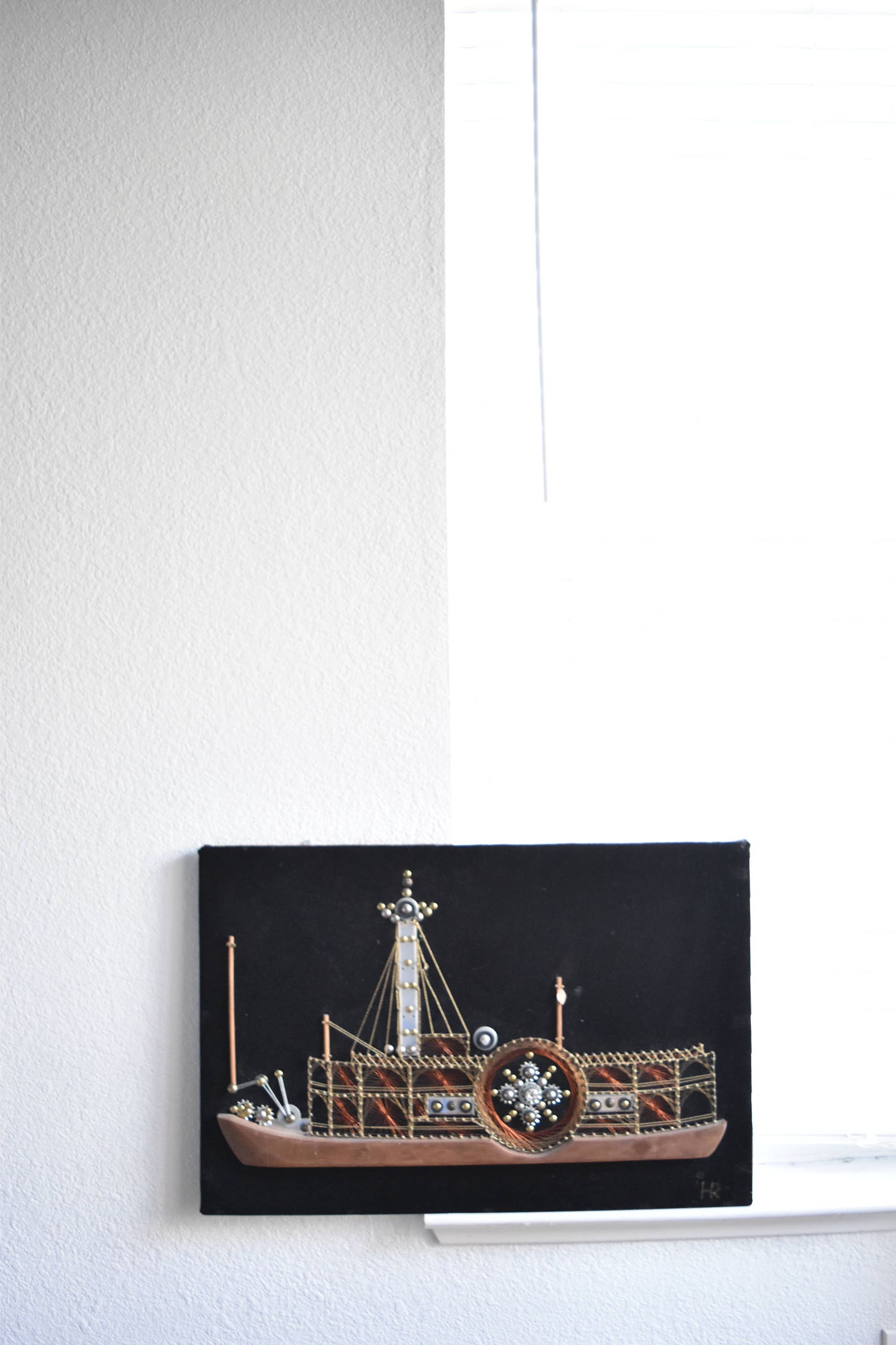 Signed Original Boat Ship Metal String Art Sculpture / Folk | Etsy