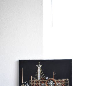 Signed Original Boat Ship Metal String Art Sculpture / Folk | Etsy