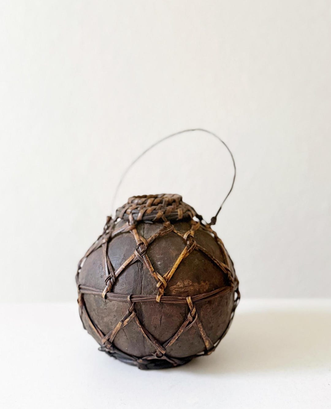 Handmade Natural Coconut Gourd Water Bottle Flower Vase | Boho Home ...