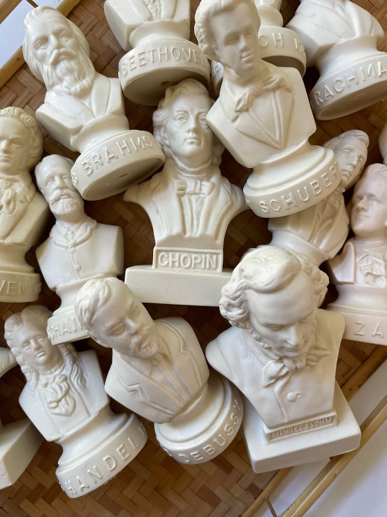 White Musician Figurine Statue Bust | Classical Composer Musical Artist ...