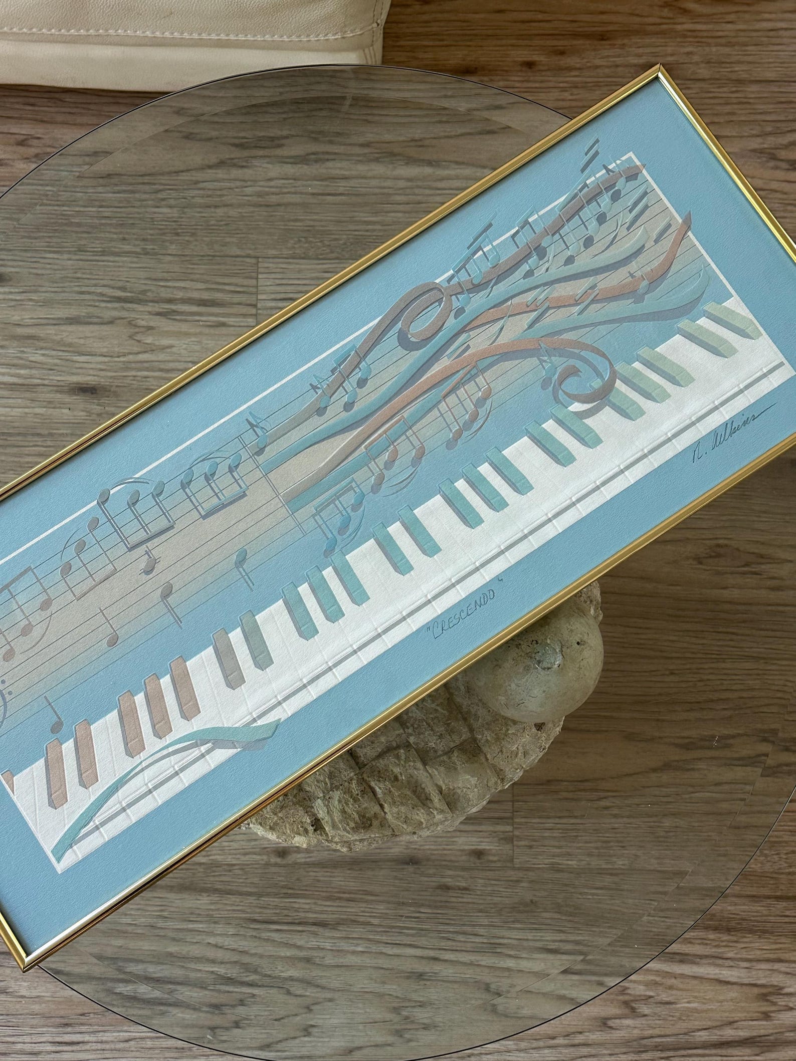 Musical Piano Keys Framed Textured Wall Art Print | Keyboard Notes ...