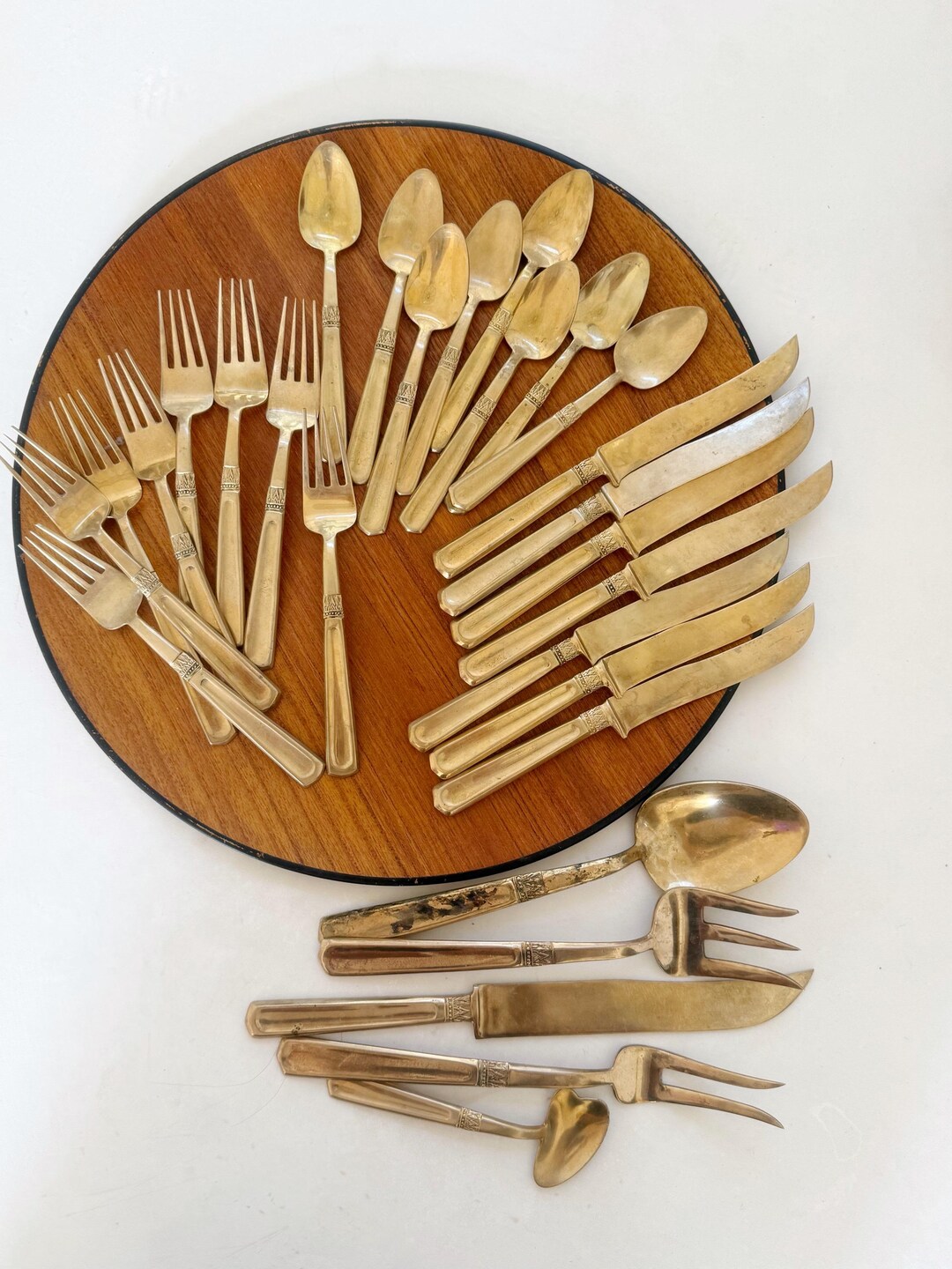 Mid Century Modern Thai Samran Thailand Nickel Bronze Flatware Forks ...