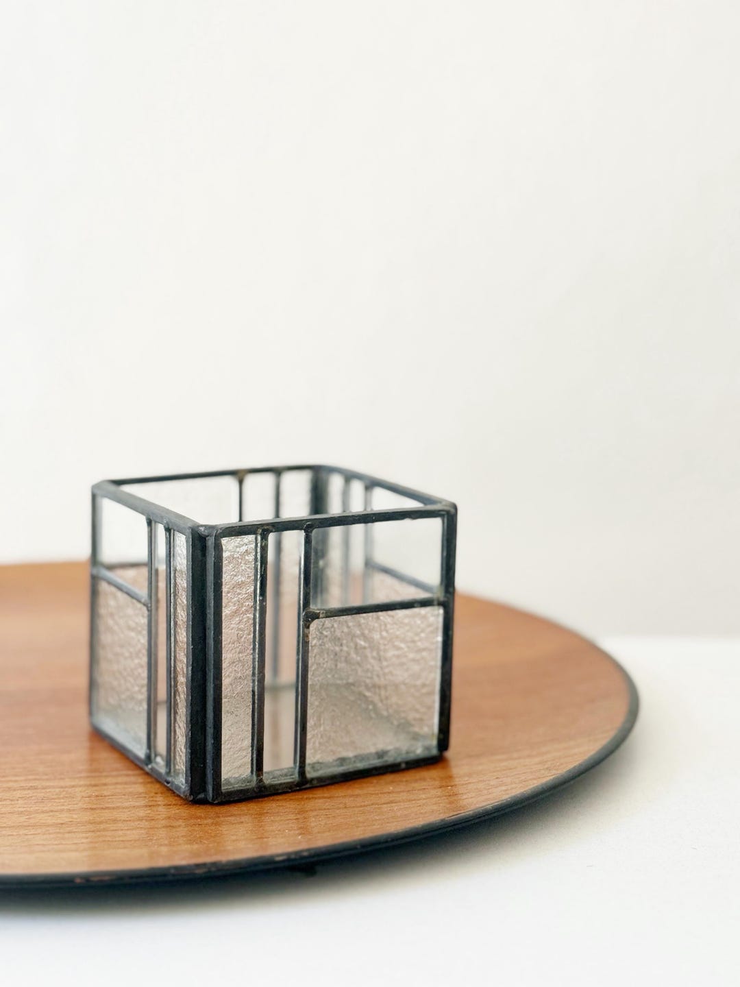 Prism Square Clear Glass Box Candleholder / Tealight Centerpiece - Etsy