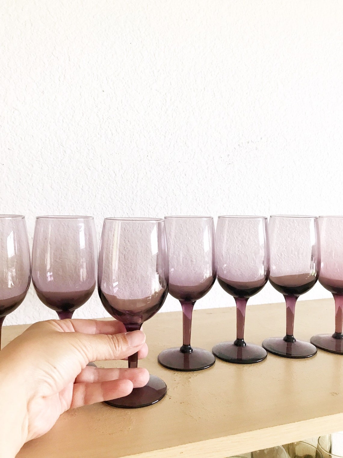 Set of 6 Libbey Amethyst Violet Purple Glass Champagne Wine - Etsy