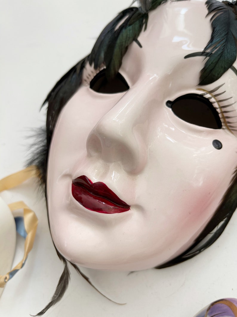 1980s Hand Painted Theatrical Woman Face Mask Sculpture - Etsy