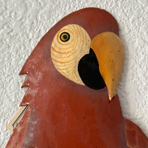 Red Hand Painted Mexican Parrot Wall Hanging Plaque Sculpture - Etsy
