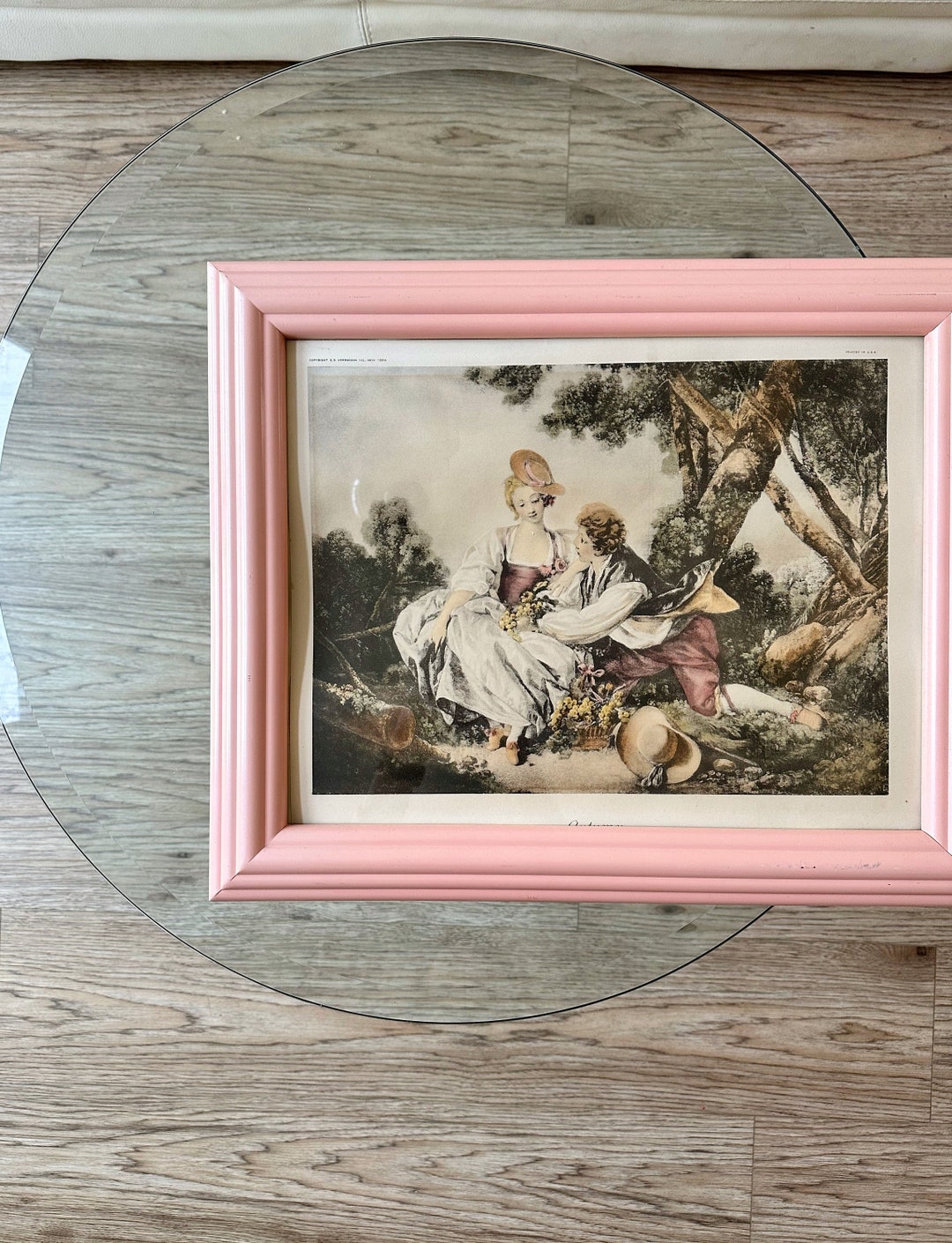 Herrmann Fine Art Renaissance Autumn Lovers Painting Pink Framed Print ...