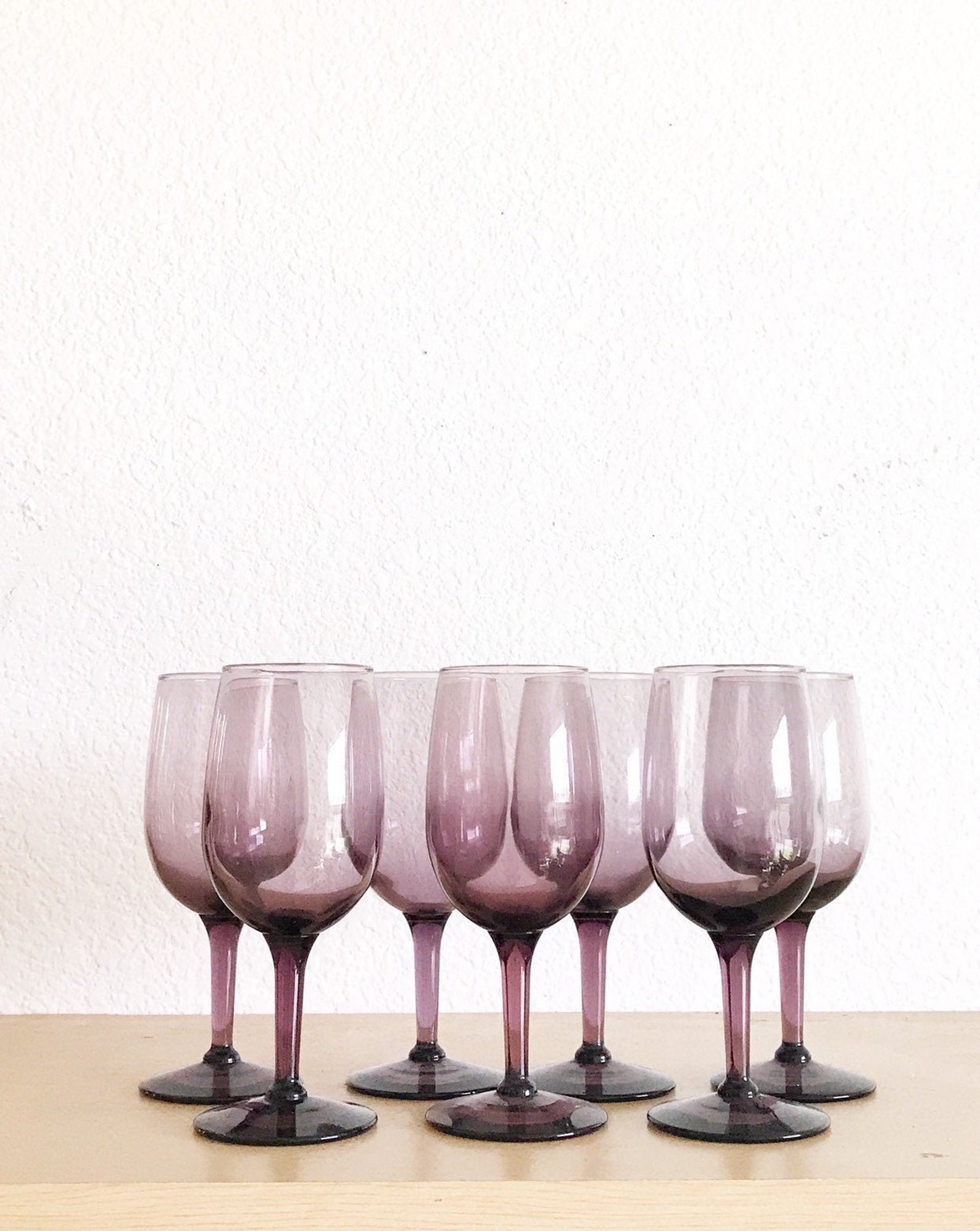 Set of 6 Libbey Amethyst Violet Purple Glass Champagne Wine - Etsy