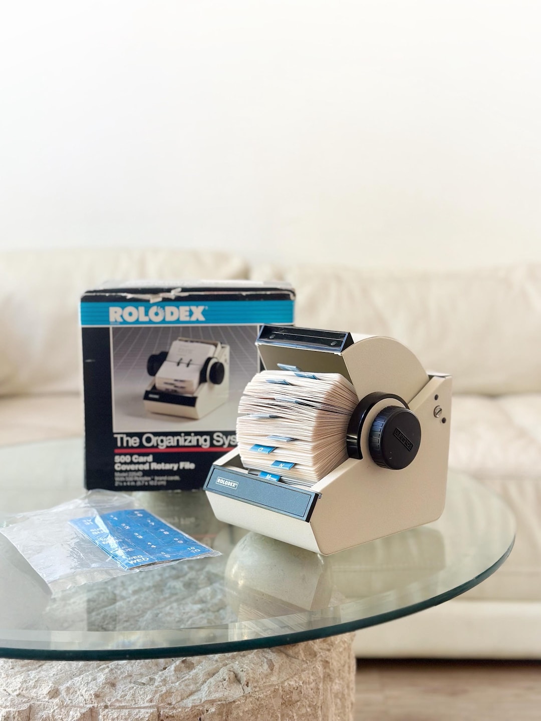 Modern 90s Rolodex White Metal Office Address File Book Holder With ...