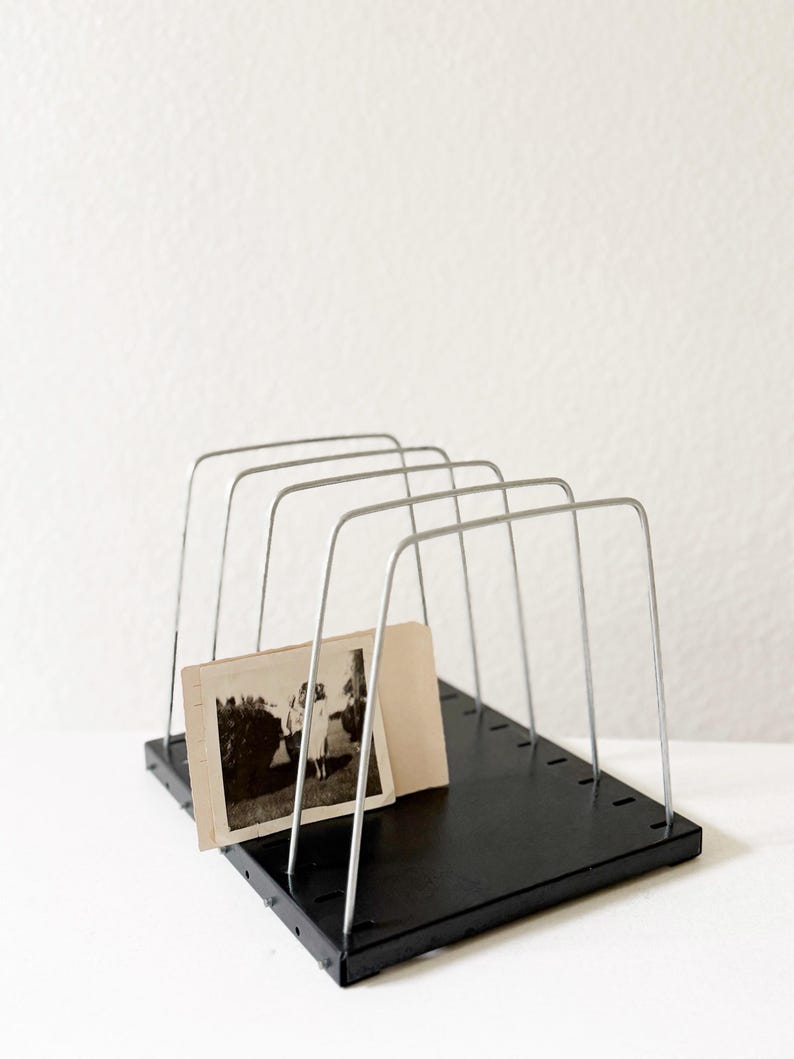Black Industrial Metal Wire Paper File Tray Cabinet | Adjustable Lit ...