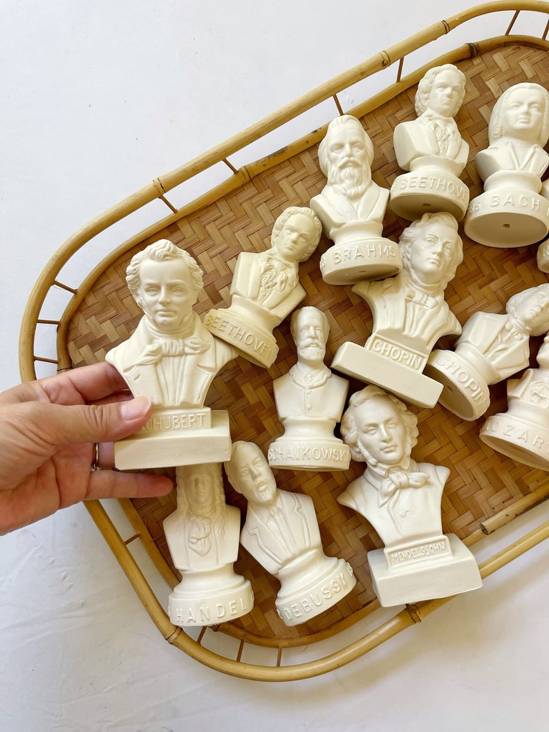 White Musician Figurine Statue Bust | Classical Composer Musical Artist ...